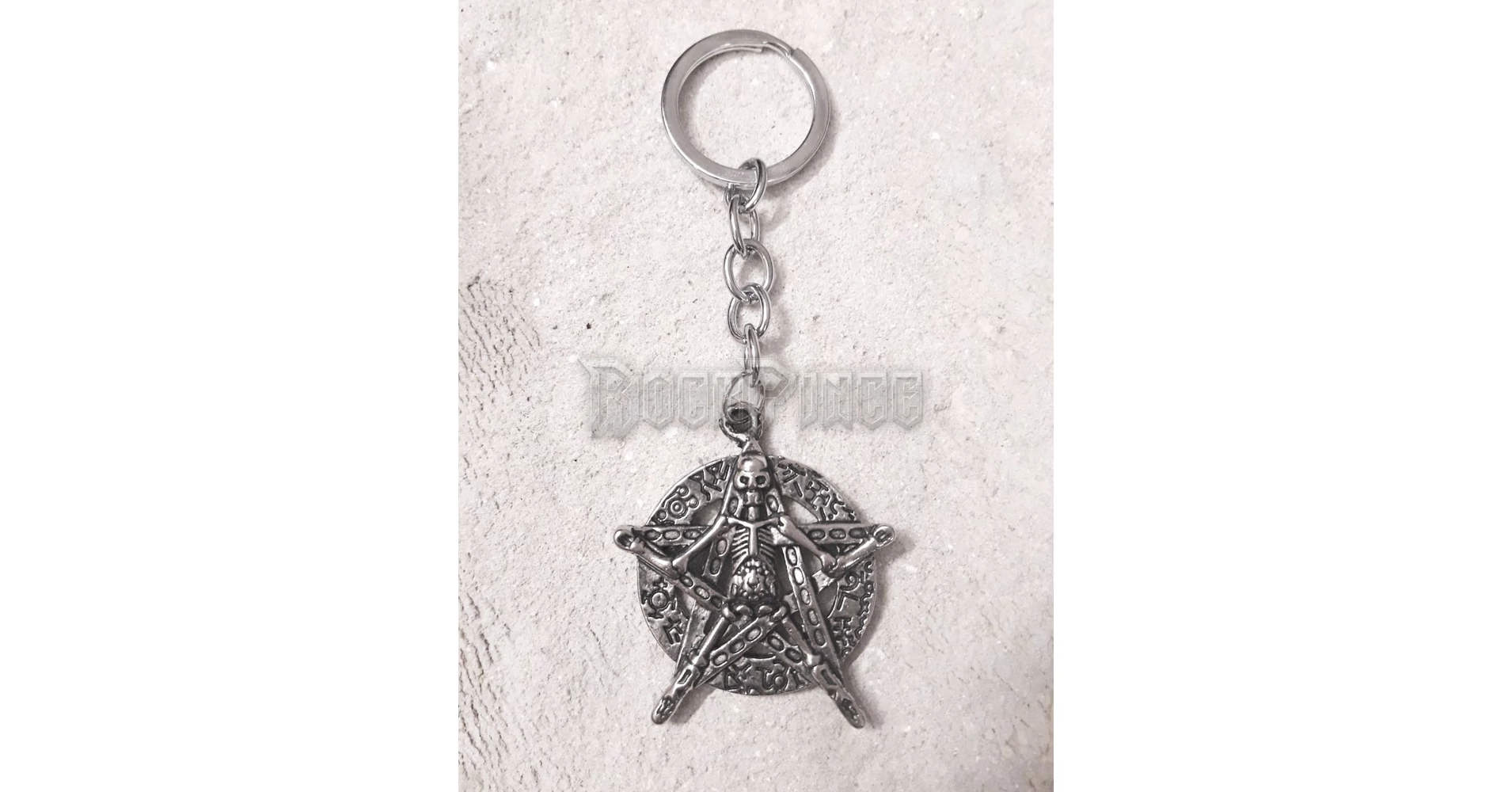 Crucified Skeleton on Pentagram - kulcstartó - Ragnarock
